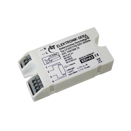 Ballast for one lamp Preheat start Compact design